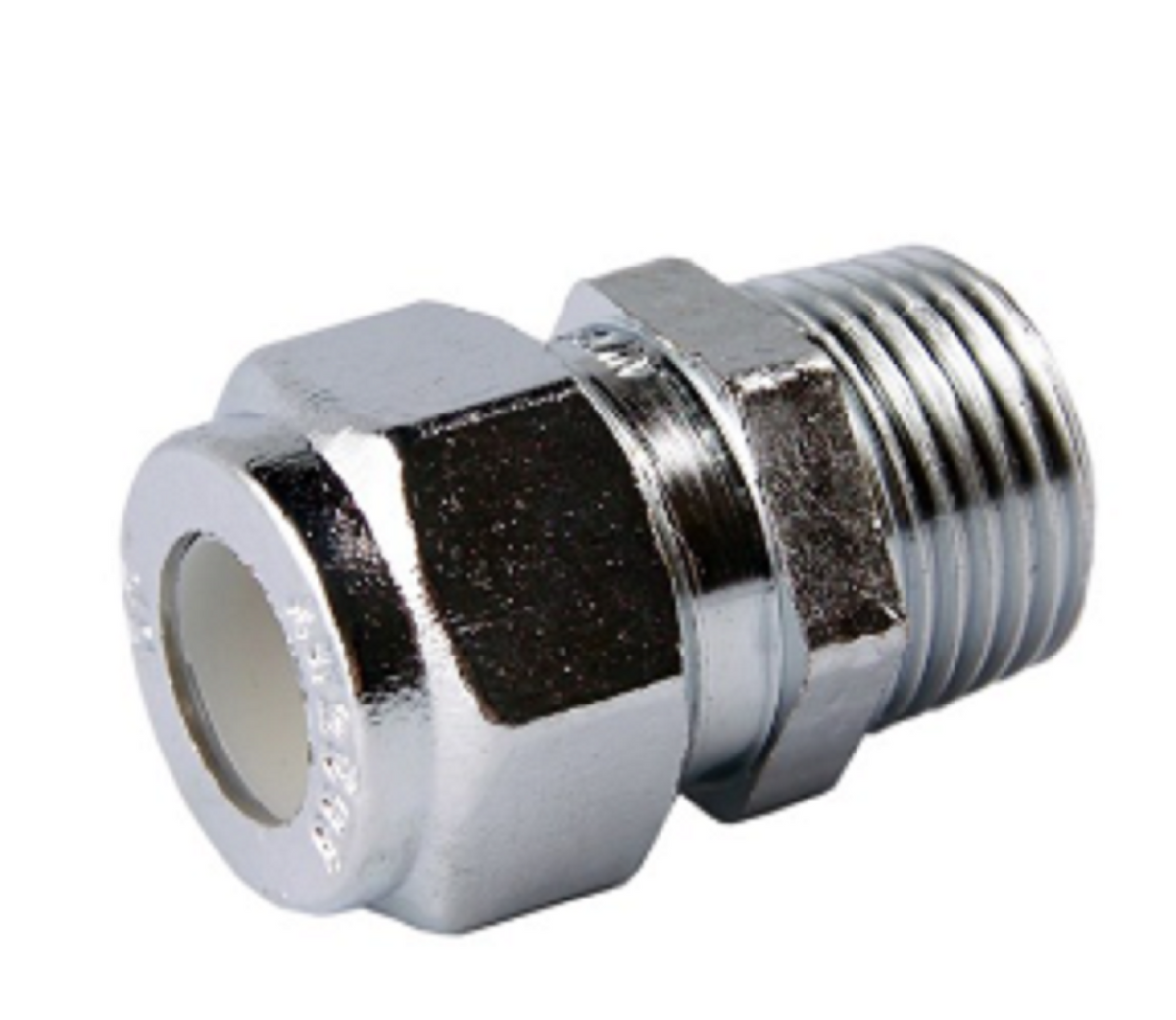 NYLON COMPRESSION BRASS CHROME PLATED UNION - MALE x COMPRESSION - 3/4 ...