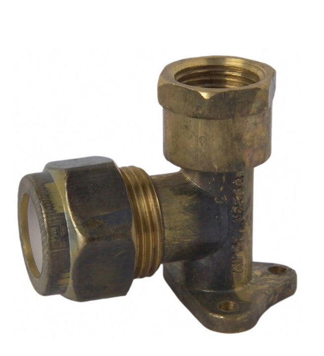 NYLON COMPRESSION BRASS ELBOW FEMALE x COMP LUGGED REDUCING 1/2" F x 3 ...
