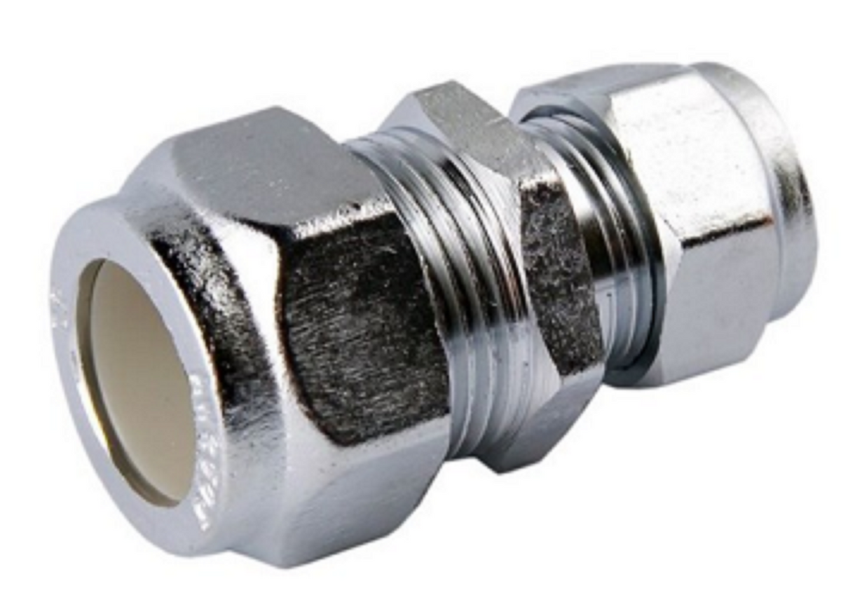 NYLON COMPRESSION BRASS UNION CHROME PLATED - COMPRESSION x COMPRESSIO — ConFit Australia