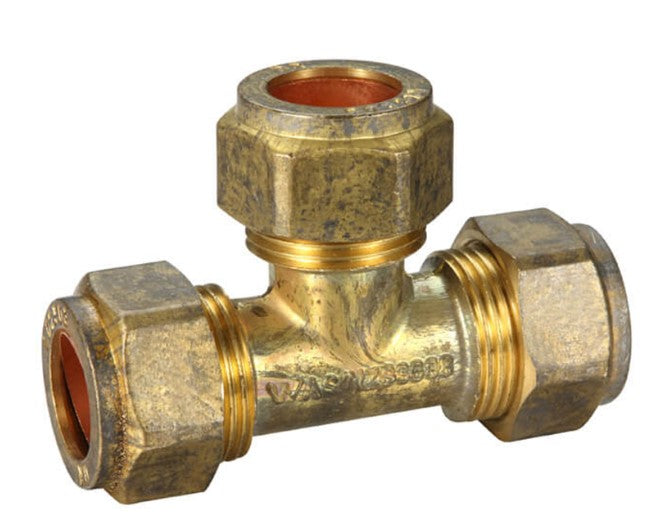 COPPER COMPRESSION BRASS TEE COMP x COMP x COMP - 15C x 15C x 15C — ConFit Australia