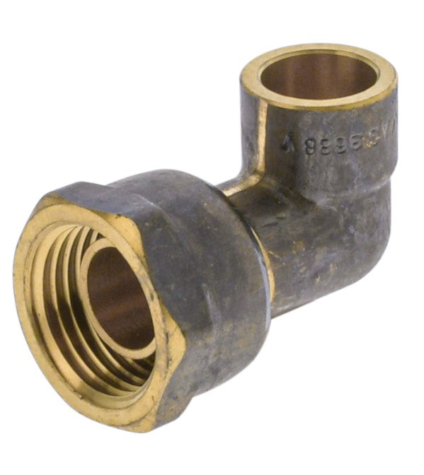 BRASS CAPILLARY CONNECTOR BENT TAP (NO 63) 15mm OD x 1/2" FEMALE BSP ...