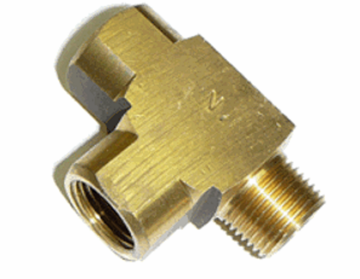 Tee Piece Brass Male Run Tee - 1/8" Male NPT x 1/8" Female NPT Thread ...