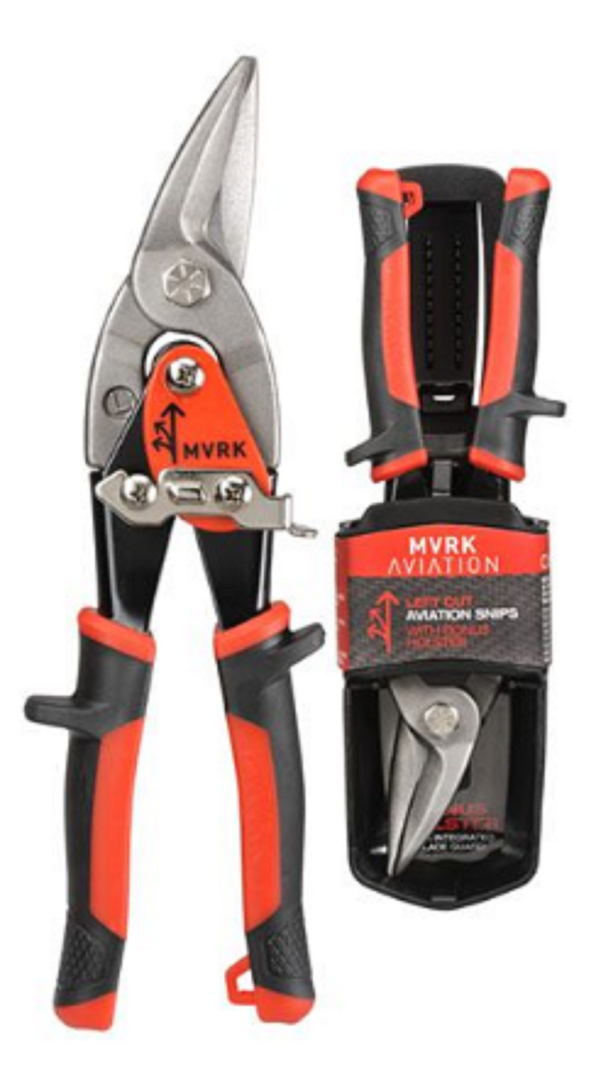 MVRK Aviation Snips Left Cutting Includes Safety Holster And Belt Clip ...