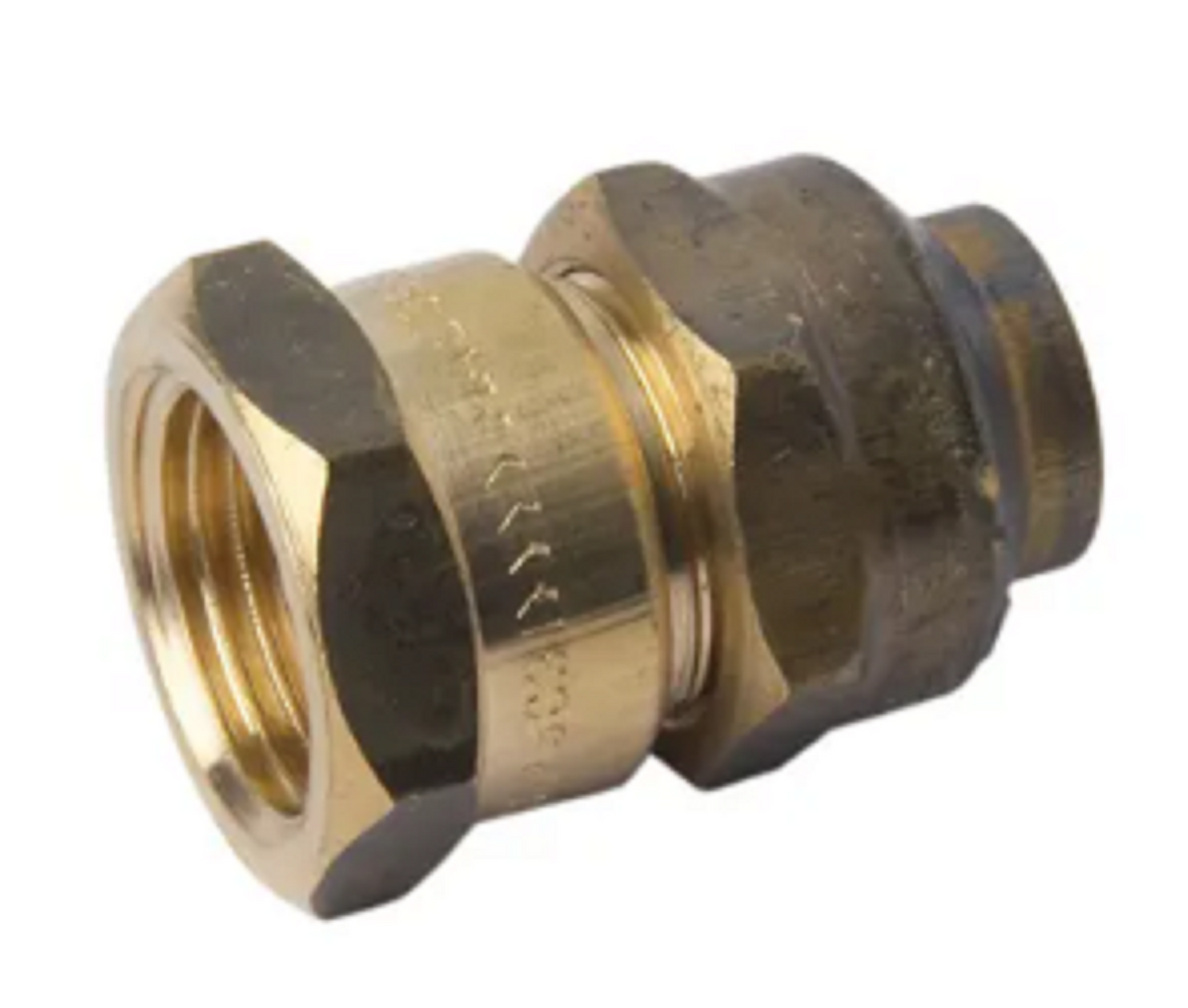 15mm (1/2" BSP) x 15mm Brass Flared Compression Union - Female BSP x C ...