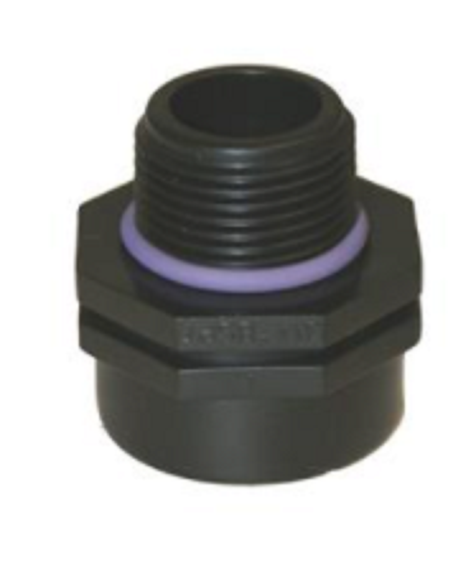 3/4" x 3/4" BSP ADAPTOR MALE X FEMALE FOR POLY PIPE RISERS — ConFit ...