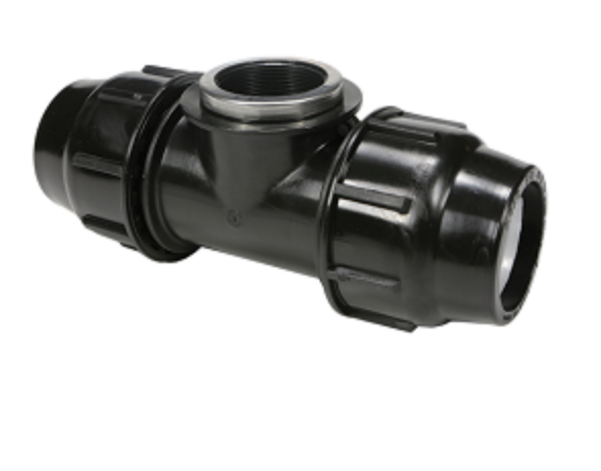 50mm x 1 1/2" BSP x 50mm SAB METRIC TEE THREADED FEMALE OFFTAKE IRRIGA ...