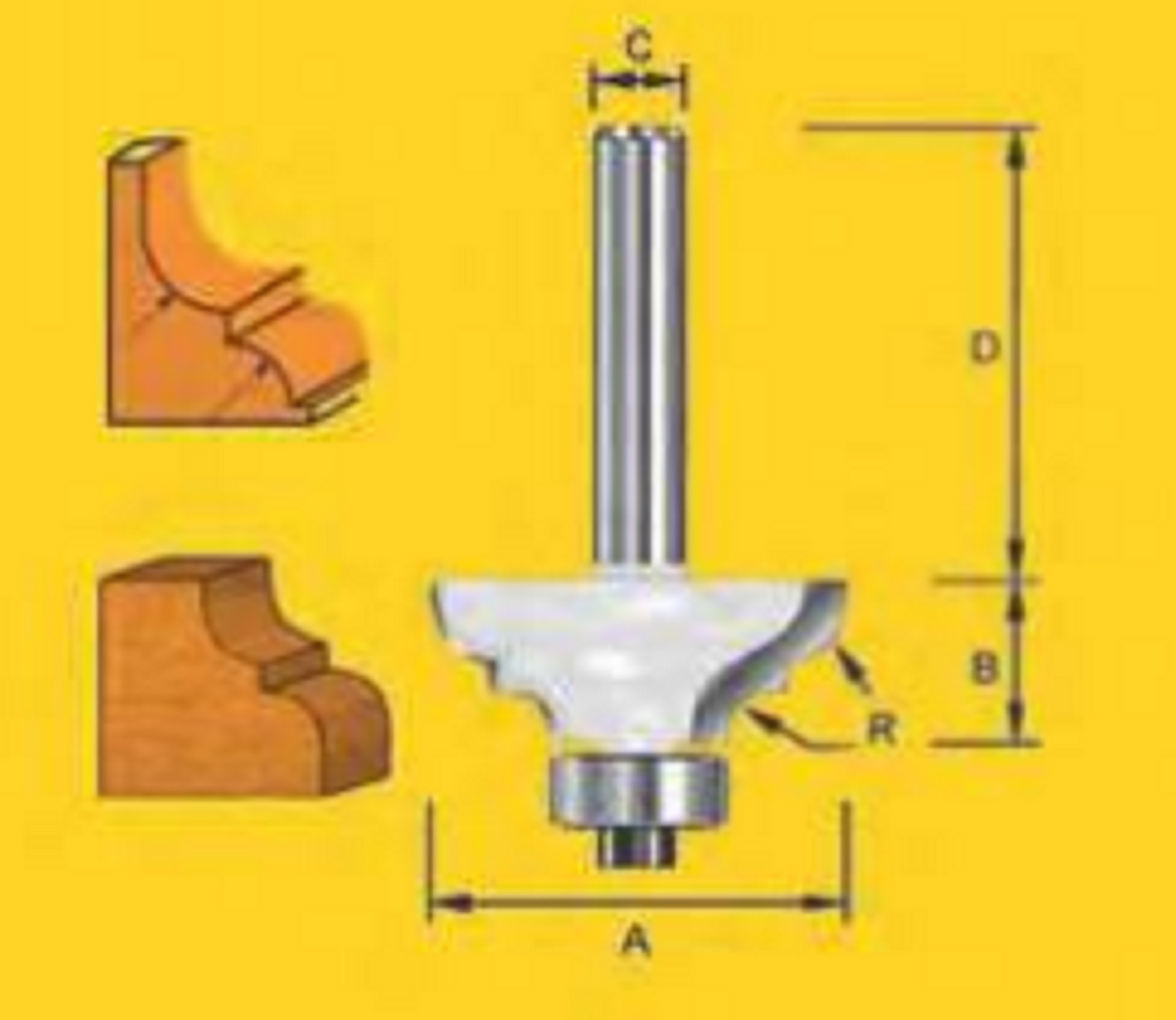 TruaCut Edge Forming Bits - 4.8mm Provincial Router Bit - Step - 1/2 ...