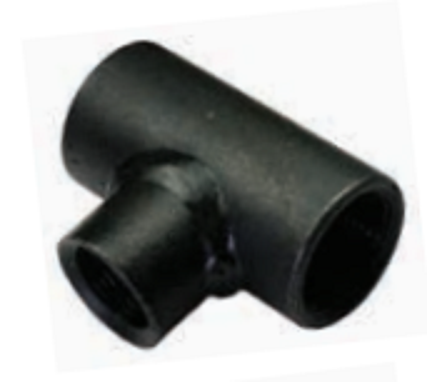 1" x 1/2" BSP Black Steel Reducing Tee 25 x 10mm — ConFit Australia