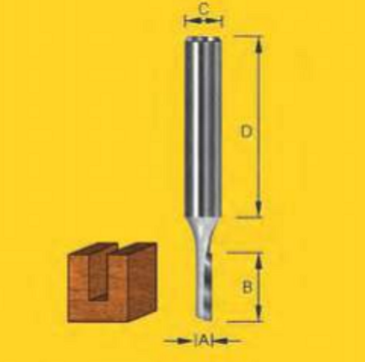 Router Bit - 5mm Straight - Single Flute - (1/4") 6.35 x 32mm Shank ...