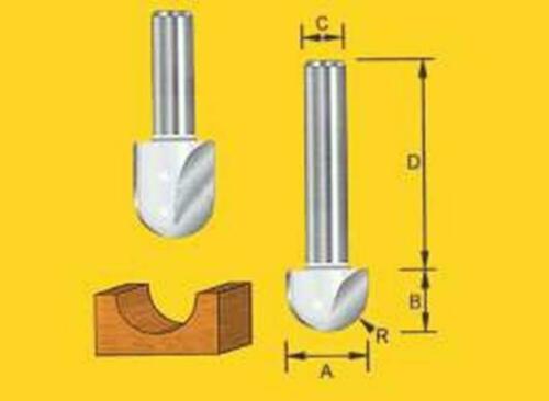 Edge & Face Forming Bit - Router Bits - 6.4mm Core Box Bit - TruaCuT ...